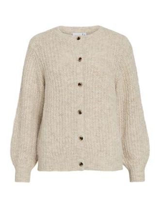 Vila Vila Vilampe mpe O-Neck L/S Knit Cardigan Noos, Super Light Natural Melan, M Femme