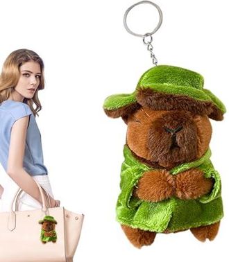 Generic Porte-cl&eacute;s en peluche de menuisier - Porte-cl&eacute;s en peluche de charpentier - Sac &agrave; dos - Porte-cl&eacute;s suspendu D&eacute;coration | Manteau veste avec fleurs Pig