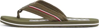Tommy Hilfiger Herren Flip Flops Corporate Beach Sandal Zehentrenner, Grün (Army Green), 40