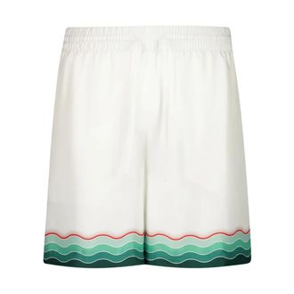 Casablanca Montagne Ondul&eacute;e Silk Shorts - - Shorts - Herren - Wei&szlig; - S