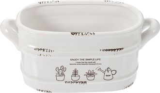 FOMIYES Ovaler Keramik Pflanztopf mit Abflussloch f&uuml;r Kleine Pflanzen und Sukkulenten Retro Stil f&uuml;r Balkon und Innenbereich Kompakte Ma&szlig;e