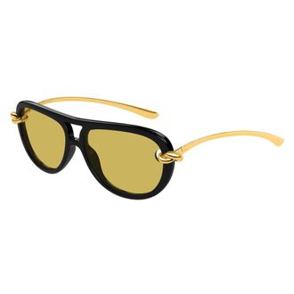 Bottega Veneta unisex, Accessoires, Noir, Taille: 58 MM Lunettes de soleil Aviator Knot