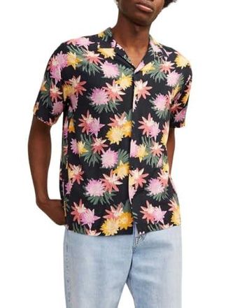 Jack & Jones JACK&JONES JORLUKE Tampa AOP Shirt SS SN, Chemise Chemise Homme, Dark Navy