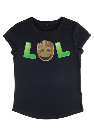 MARVEL Damen Guardians Of The Galaxy Lol Groot Womens Rolled Sleeve T-shirt, Schwarz, S