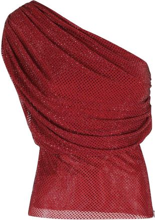 Self Portrait Femme, Tops, Rouge, Taille: 38 FR Haut drap&eacute; &agrave; strass