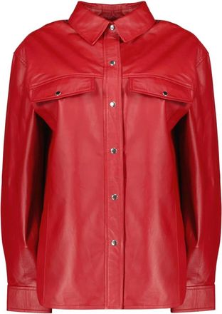 Iro Iro, Femme, Vestes, Rouge, Taille: 34 FR Cabana Leather Overshirt
