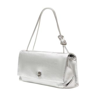 Marc Jacobs Womens Metallic Leather Shoulder Bag Silver Cowhide