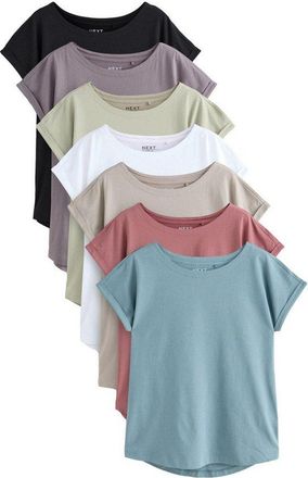 Next T-Shirt 7er-Pack T-Shirts mit überschnittenen Schultern (7-tlg)