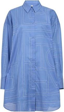 Toteme Chemise d&eacute;t&eacute; longue en coton biologique m&eacute;lang&eacute;