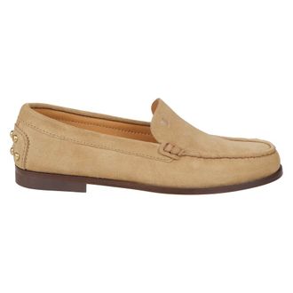 Tod's Femme, Chaussures, Beige, Taille: 36 EU Mocassins en cuir su&eacute;d&eacute;
