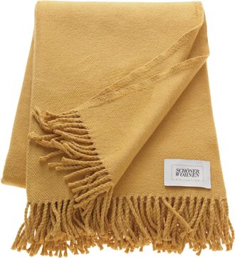 Sch&ouml;ner Wohnen Kollektion Tagesdecke 140x200 Baumwolle Mischung - unifarbene Kuscheldecke Basics - Sofadecke Gold