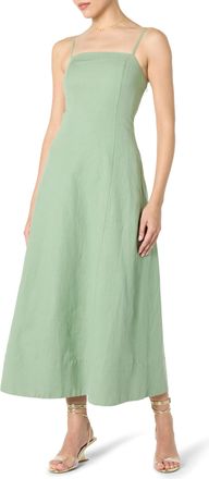 The Drop Daphne Square Neck Linen Maxi Dress Maxikleid, Iceberg Green, XXS