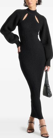 Manière De Voir robe longue à manches bouffantes - Noir