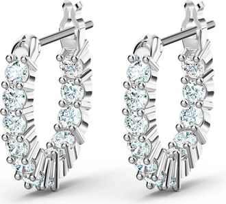 Swarovski Ohrringe - Vittore hoop Round cut Rhodium plated - Gr. unisize - in Silber - für Damen