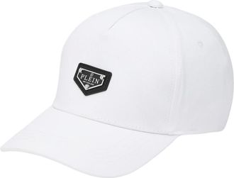 Philipp Plein unisex, Accessoires, Blanc, Taille: ONE Size Casquette de baseball &agrave; plaque