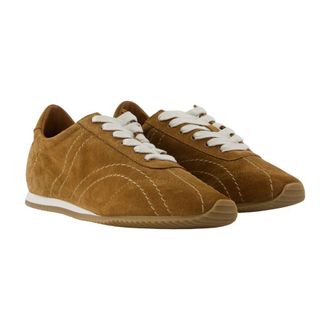 Toteme Womens Flex Sneaker Brown Calfskin