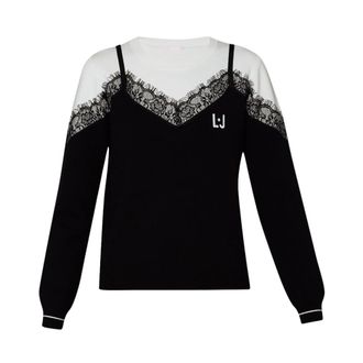 Liu Jo Spitzentop - - Knitwear - Damen - Schwarzk - XS