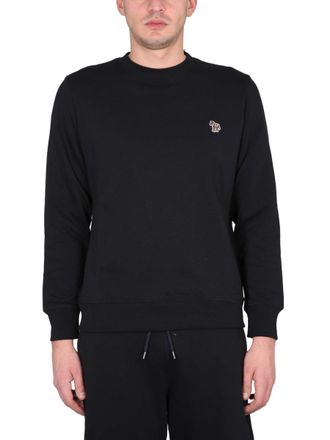 Paul Smith Zebra-Embroidered Organic Cotton Sweatshirt - Black