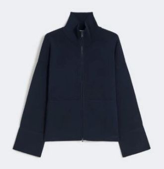 Max Mara Femme, Sweatshirts et sweats &agrave; capuche, Bleu, Taille: 38 FR Pull zipp&eacute;