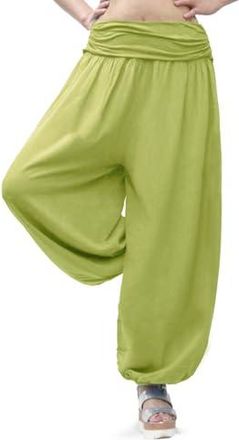 Glamexx24 Gloop Pantalon bouffant pour femme, pantalon sarouel, pantalon de loisirs, pantalon d&eacute;t&eacute; avec motif floral ou uni HS201701, XL-3XL