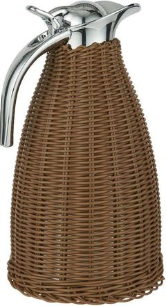Ib Laursen Thermos flask, warming pot - with brown polyrattan weave - 2 litres