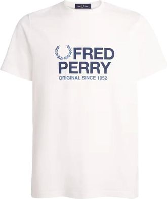 Fred Perry Homme, Tops, Blanc, Taille: XL T-Shirt manica corta