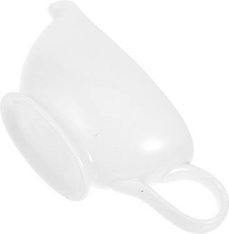 Luxshiny Keramik Sauciere Gro&szlig;e Wei&szlig;e Porzellan So&szlig;enschale Mit Ergonomischem Griff Und Ausguss F&uuml;r Bratenso&szlig;e Salatdressing Sauce Und Milch Geeignet Formsch&ouml;n