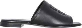 Givenchy Slipper & Pantoletten - Open Toe Black Leather Flat Mules - Gr. 35 (EU) - in Schwarz - für Damen