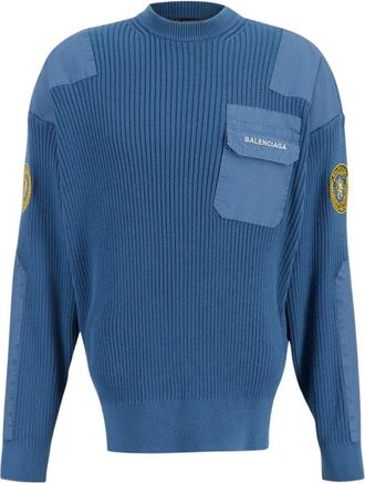Balenciaga Herren, Strickwaren, Blau, XSGr&ouml;&szlig;e