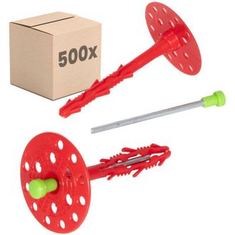 Protektor Protektor - D&auml;mmstoffd&uuml;bel Stabil - 500 St&uuml;ck &Oslash;8x120mm mit Stahlnagel f&uuml;r wdvs