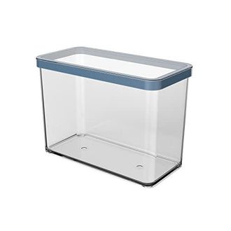 Rotho Loft rechteckige Vorratsdose 2.1l mit Deckel und Dichtung, lebensmittelechter Kunststoff (PP) BPA-frei, transparent/blau, 2.1l (20.0 x 10.0 x 14.2 cm)