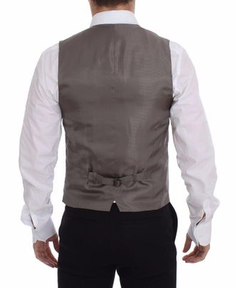Dolce & Gabbana Mens Beige Cotton Dress Vest Blazer Jacket