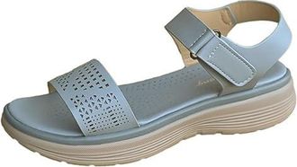 Generic Sandales compens&eacute;es d&eacute;t&eacute; &agrave; bout ouvert et sangle de cheville pour femme avec soutien de la vo&ucirc;te plantaire confortables, bleu, 38.5 EU