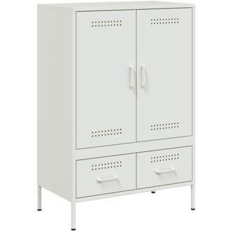 vidaXL Buffet haut blanc 68x39x101,5 cm acier - Vidaxl