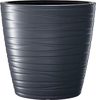 Prosperplast Maze Blumentopf, 75 l, mit Behälter, Maße (mm) 585 x 385 x 585 cm, Anthrazit
