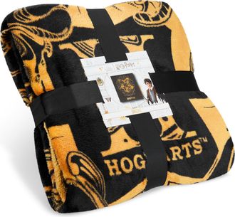 Harry Potter Kuscheldecke 150x130cm, Weiche Fleece Fleece Bett- und Sofadecke, Flauschige Decke mit Hogwarts Design, Gem&uuml;tliche Geschenke f&uuml;r Fans