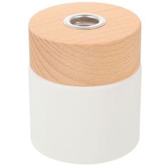 BESPORTBLE Zylindrische Aromatherapie Diffusorflasche 100 ml Mattwei&szlig; mit Holzdeckel Wiederverwendbare Glasflasche f&uuml;r Duftst&auml;bchen und &Auml;therische &Ouml;le Dekorative