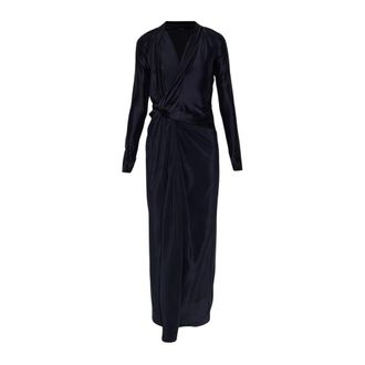 Victoria Beckham Satin Asymmetrical Dress - - Dresses - Damen - Blau - XS