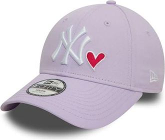 New Era MLB Casquette pour Les Fans Enfants Logo NY coeur Fille garçon Chapeau Baseball réglable Violet