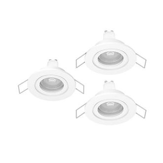 Eglo 3er Set LED Einbaustrahler Barranco, Deckenspot Badezimmer, Deckenstrahler aus Kunststoff in Wei&szlig;, Badlampe warmwei&szlig;, inkl. GU10 Leuchtmittel, IP44