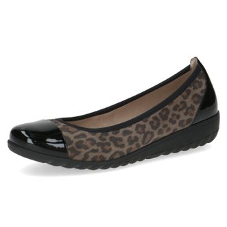 Caprice Caprice Damen Ballerinas aus Leder mit Keilabsatz, Mehrfarbig (Black Leo Comb), 38 EU