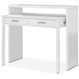 PEGANE Pegane - Bureau console extensible coloris blanc Artik - 87 x 98 x 36 cm