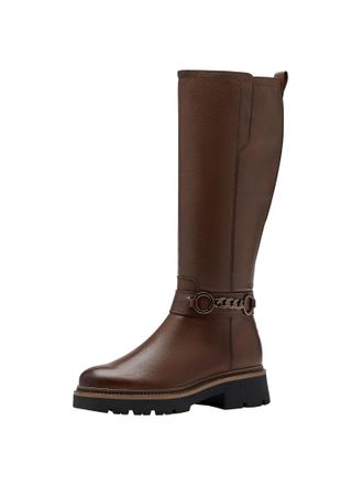 Tamaris Damen Langschaft-Stiefel Leder; COGNAC/braun; 37 EU
