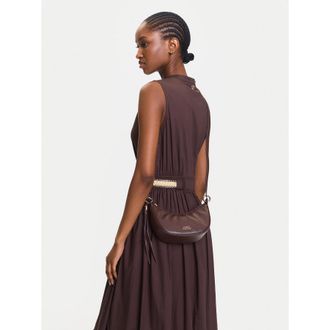 Tommy Hilfiger Handtasche Tommy Hilfiger Moon Leather Mini Crossover AW0AW17466 Braun