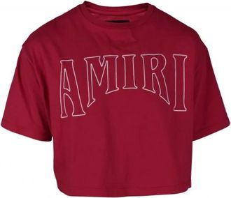 Amiri Femme, Tops, Rose, Taille: 44 FR Cropped T-Shirt