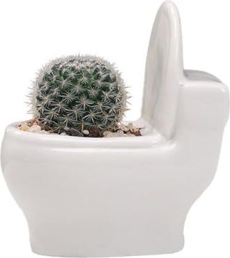 Generic Loo Planter - Pot de fleurs en céramique en forme de commode, pot de fleurs original - Pot de fleurs en céramique de style toilette - Pot pour dintéri