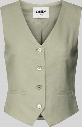Only Regular Fit Weste aus Viskose-Leinen-Mix Modell CARO