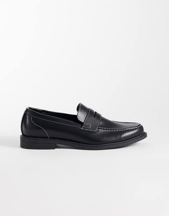 Asos Mocassins &agrave; coutures contrastantes - Noir