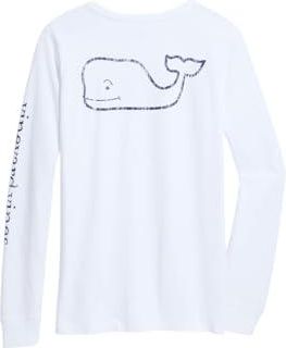 Vineyard Vines Vineyard Vines T-Shirt Vintage à Manches Longues avec Poche Baleine pour Homme, Capuchon Blanc, M