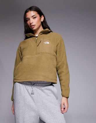 The North Face Yumiori Off Peak - Fleece-Jacke in Beige mit kurzem Rei&szlig;verschluss-Neutral